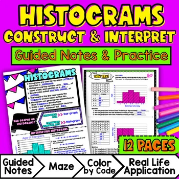 Histograms Guided Notes w/ Doodles | Numerical Data | Data & Statistics ...