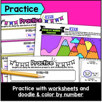 Distributive Property of Multiplication Guided Notes & Doodles | 6th ...