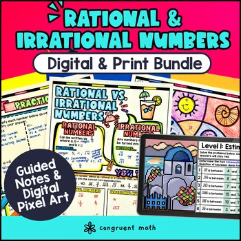 Rational and Irrational Numbers Guided Notes & Pixel Art | Digital ...