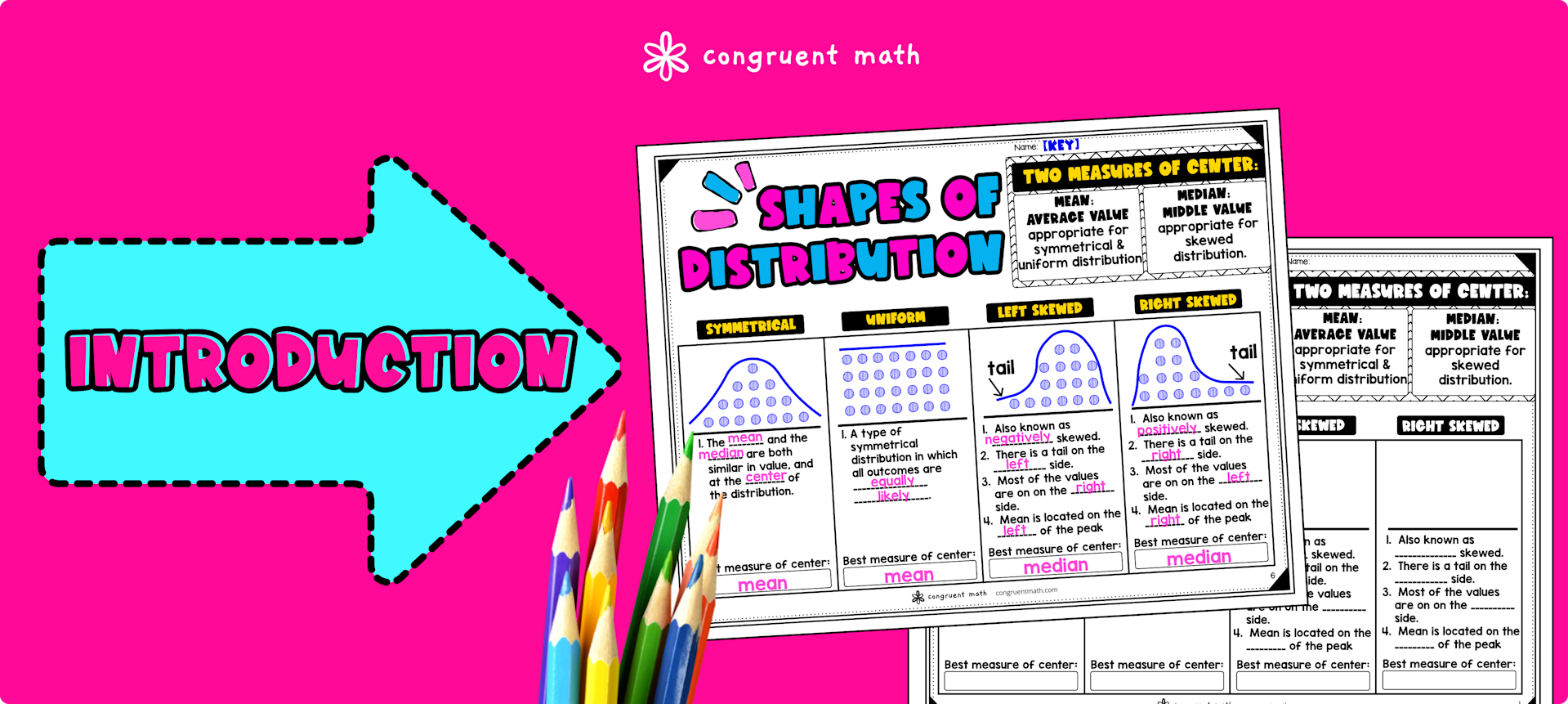 Shapes of Distributions & Measure of Center Lesson Plan | Congruent Math