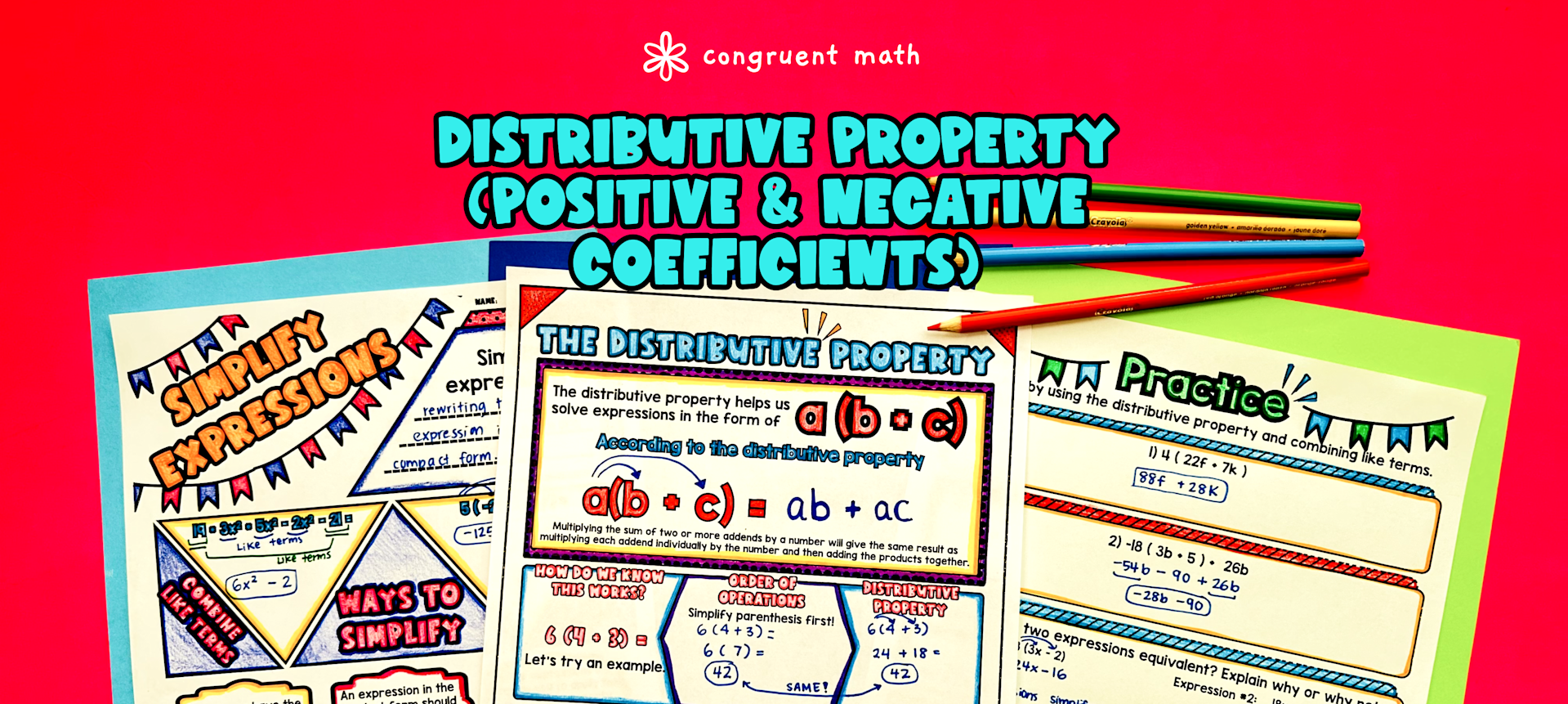 Distributive Property and Combining Like Terms (Negative Coefficients ...