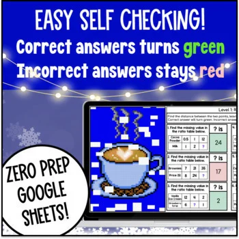 [Christmas] Ratios & Rates Digital Pixel Art | Equivalent Ratios ...