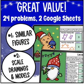 [Christmas] Similar Figures Pixel Art | Scale Factors Map Scale | Scale ...