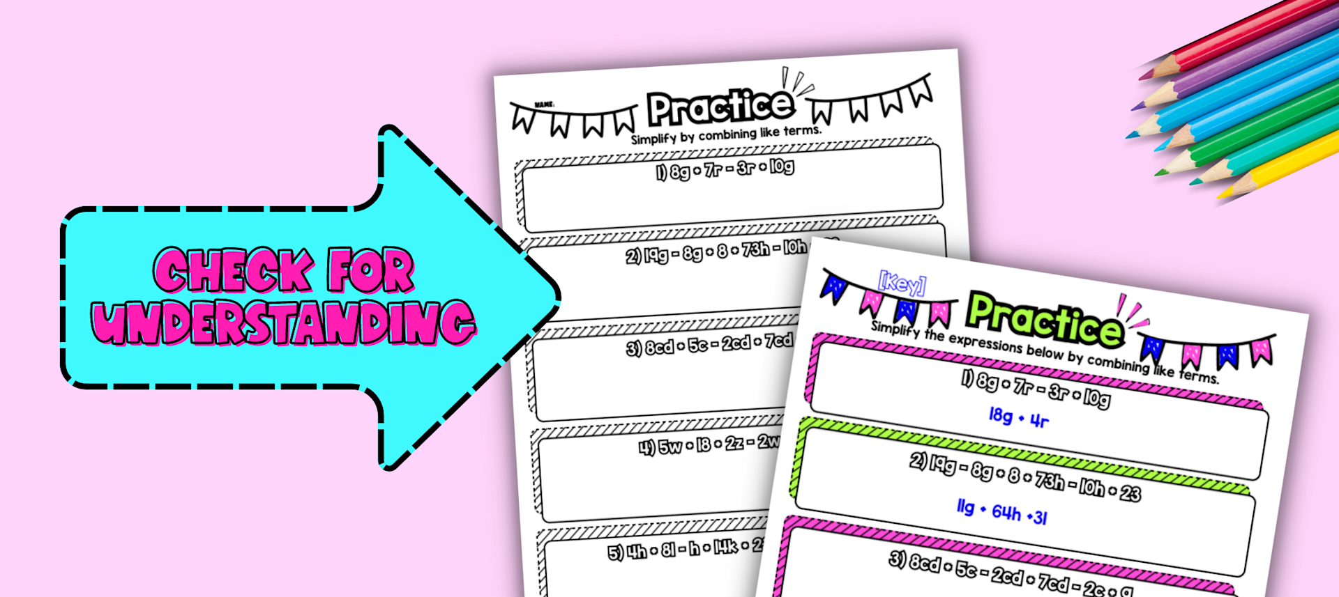 Combining Like Terms (Positive Numbers) Lesson Plan | Congruent Math