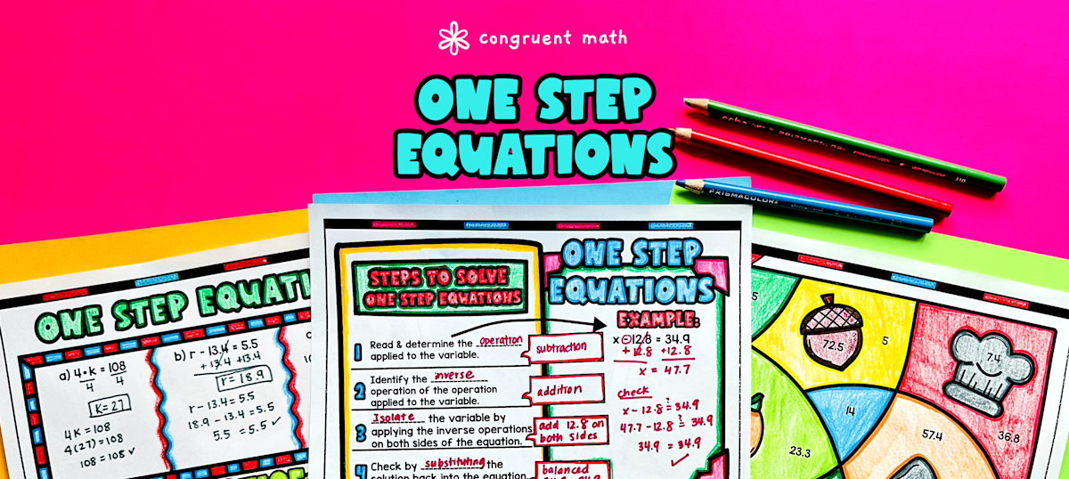 One Step Equations Lesson Plan | Congruent Math