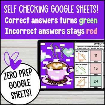 Pythagorean Theorem Digital Pixel Art | Triangle Hypotenuse & Leg ...