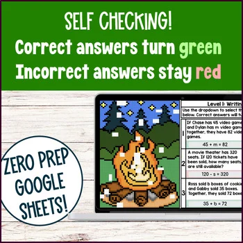 Writing One Step Equations Digital Pixel Art | 6th Grade | 6.EE.B.7 ...