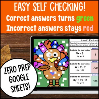 [Thanksgiving] Evaluating Algebraic Expressions Substitution Digital ...