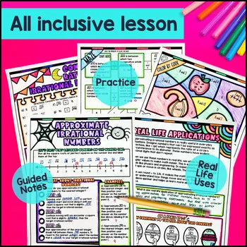 Rational and Irrational Numbers Guided Notes & Pixel Art | Digital ...