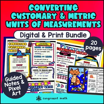 Metric and Customary Units of Measurement Conversions Guided Notes ...