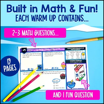 Decimal Place Value Decimal Operations 5th 6th Grade Math Warm Ups Bell ...