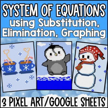 Christmas Solving Systems of Equations Pixel Art Elimination ...