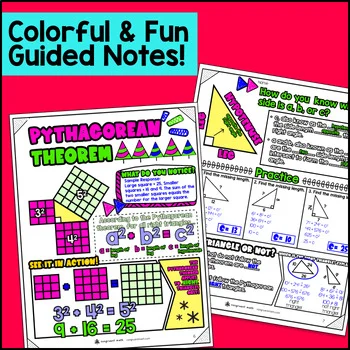 Pythagorean Theorem, Angles and Volume Guided Notes Unit Bundle | 8th ...