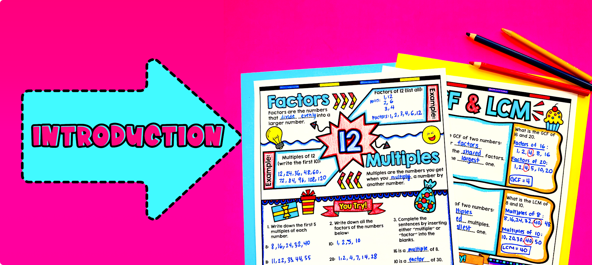 Factors, Multiples, GCF and LCM Lesson Plan | Congruent Math