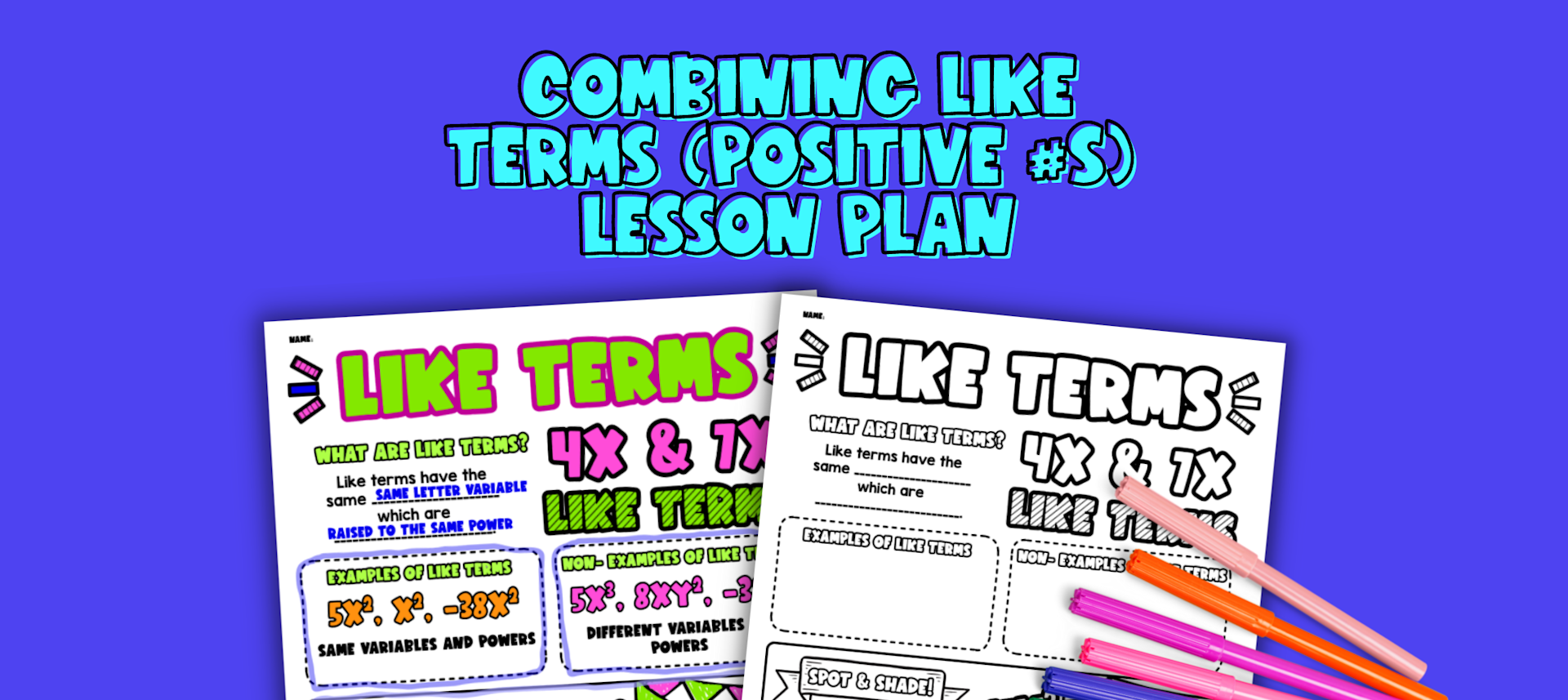 Combining Like Terms (Positive Numbers) Lesson Plan | Congruent Math