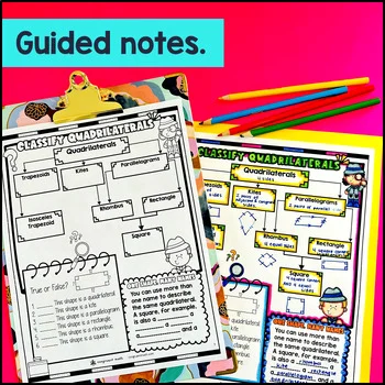 Classifying Quadrilaterals Guided Notes with Doodles | 5th Grade ...