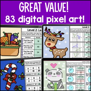 BACK TO SCHOOL | Full-Year Digital Pixel Art BUNDLE | 6th - 8th Grade ...