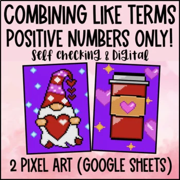 Combining Like Terms Digital Pixel Art | Simplifying Expressions ...