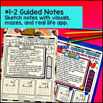 Multiply and Divide Whole Numbers Guided Notes & Pixel Art | Product ...