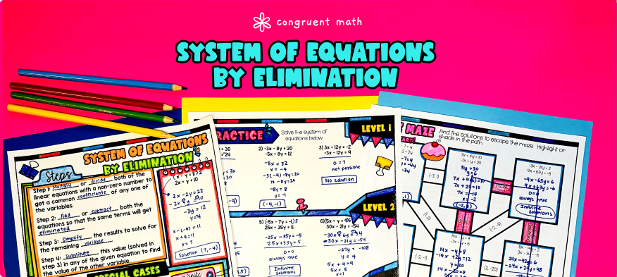 System of Equations by Elimination (Simultaneous Equations) Lesson Plan ...