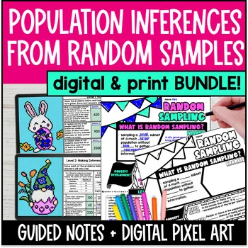 Population Inferences from Random Sampling Guided Notes & Pixel Art ...