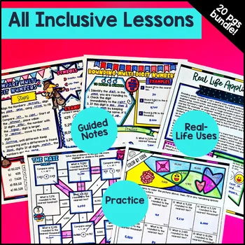 Place Value of Chart Compare Round Whole Numbers Guided Notes | 4th ...