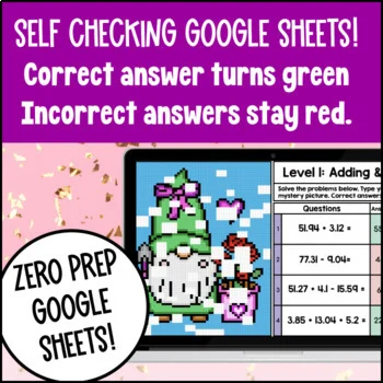 Decimal Operations Digital Pixel Art BUNDLE | Add Subtract Multiply ...