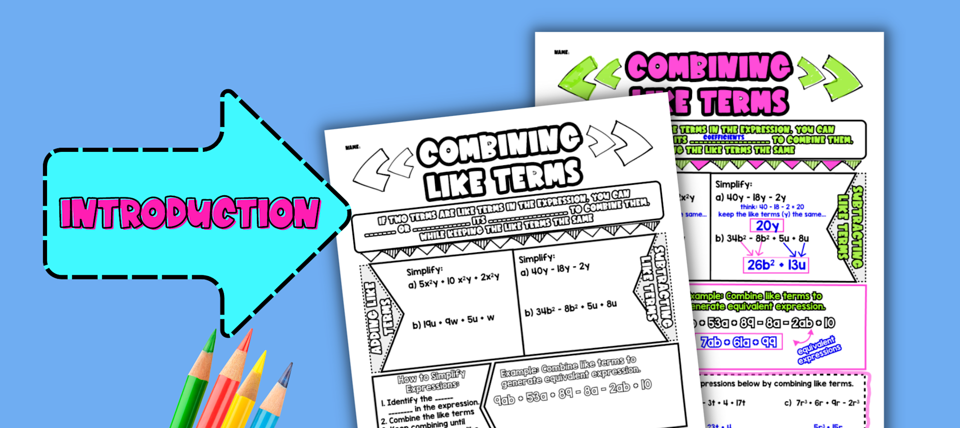 Combining Like Terms (Positive Numbers) Lesson Plan | Congruent Math