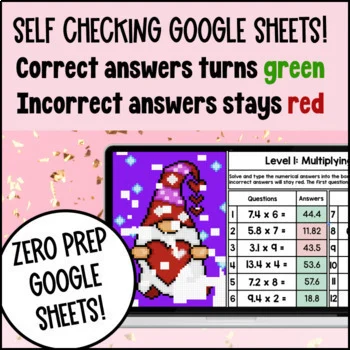 Multiplying Decimals by Decimals & Whole Numbers Digital Pixel Art ...