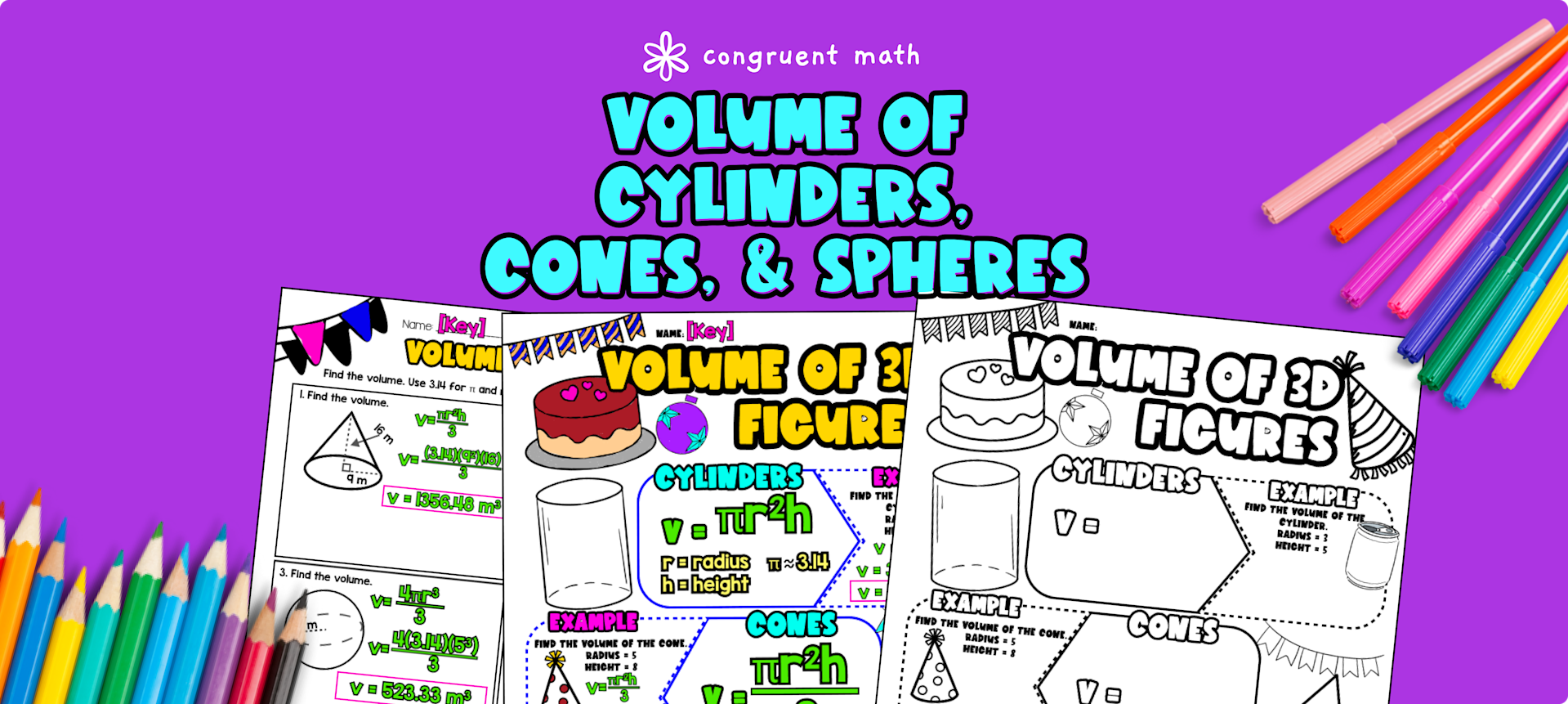Volume of Cylinders, Cones, and Spheres Lesson Plan | Congruent Math