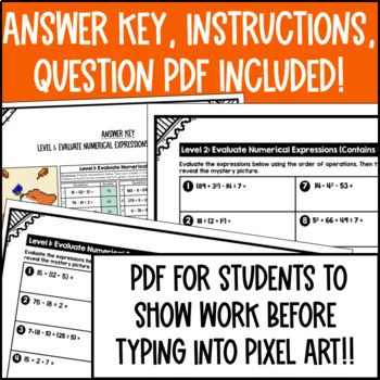 Thanksgiving Evaluating Numerical Expressions Pixel Art Order of ...