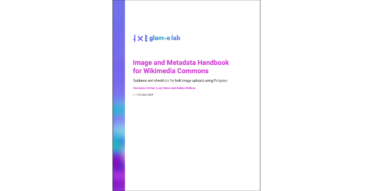 Image and Metadata Handbook for Wikimedia Commons | GLAM-E Lab