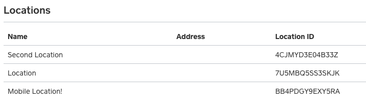 See your location ID without the API call | Square Corner Blog