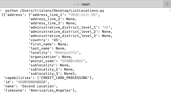 Listing your locations with Python