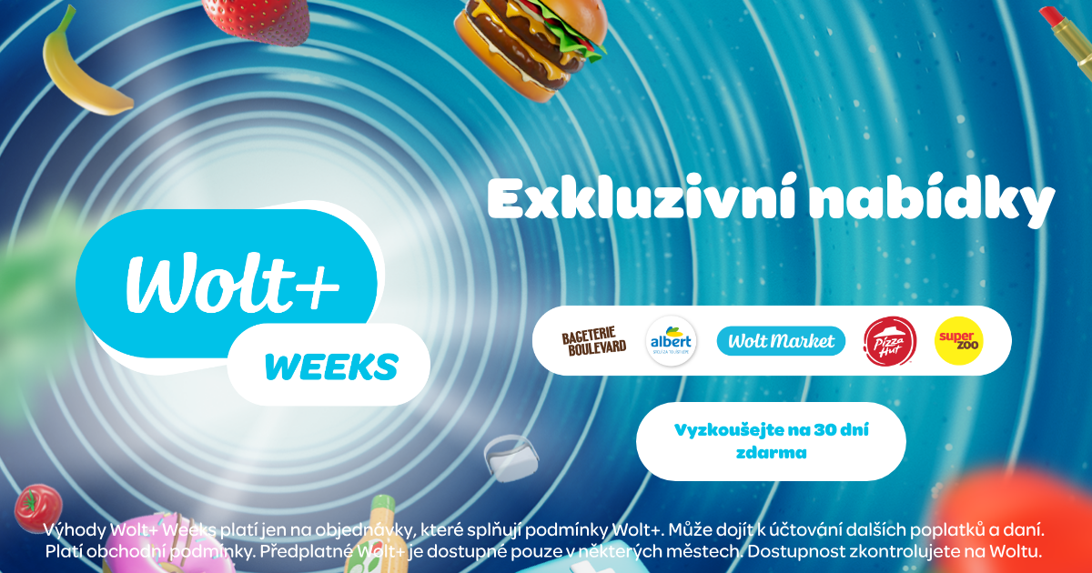 Vychutnejte si až 50% slevy během Wolt+ Weeks! - Wolt (Česká republika)