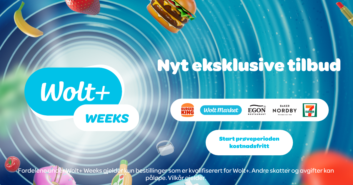 Nyt opptil 40 % rabatt under Wolt+ Weeks! - Wolt (Norge)