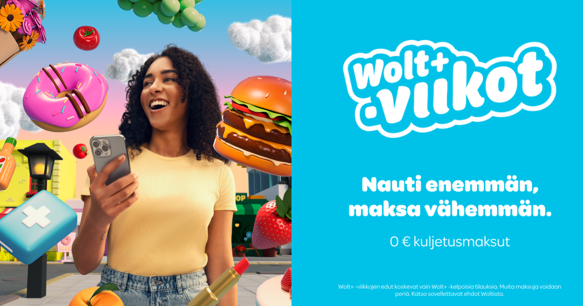 Nauti jopa 40% alennuksista Wolt+ -viikkojen aikana! - Wolt (Suomi)
