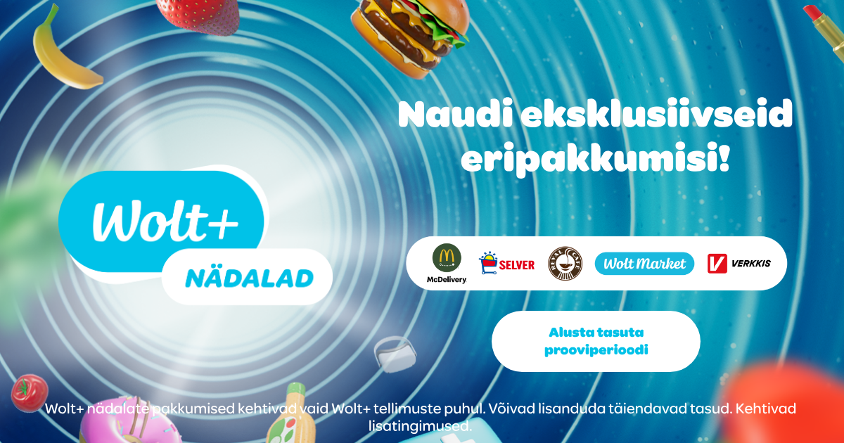Naudi kuni 50% soodsamaid pakkumisi Wolt+ nädalate jooksul! - Wolt (Eesti)