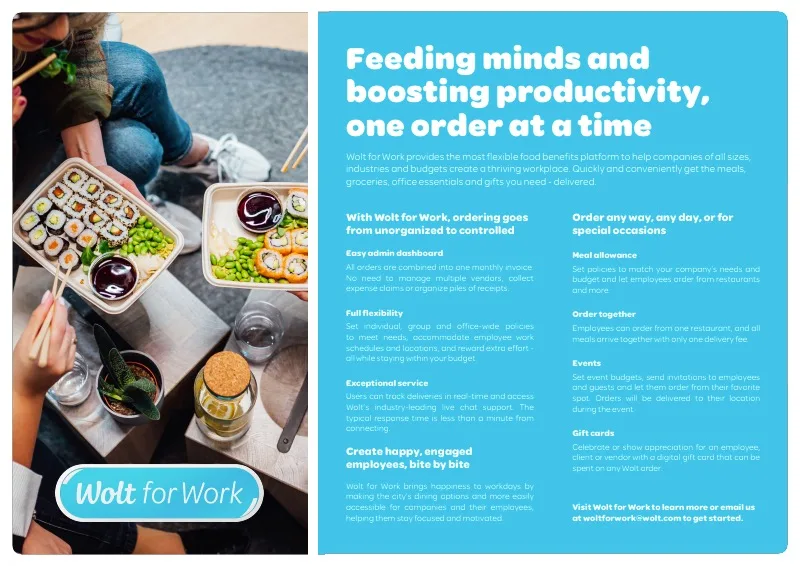 Wolt for Work | Bring Happiness to Workdays | Sign Up - Wolt (Azerbaijan)