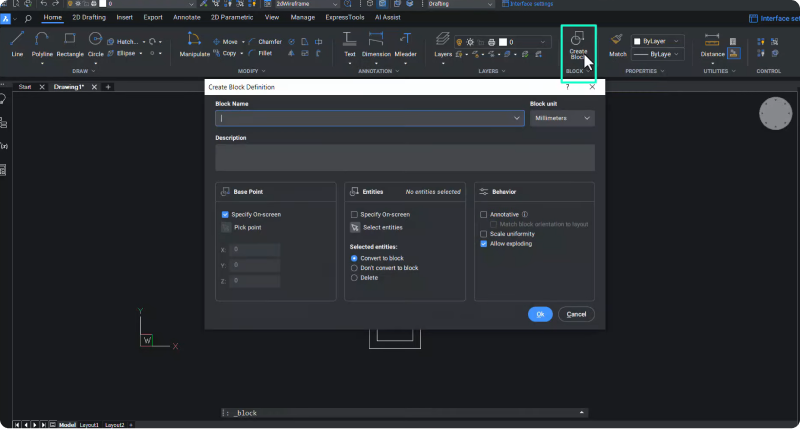 Parametric Blocks Using Parametric Operations In Bricscad V24