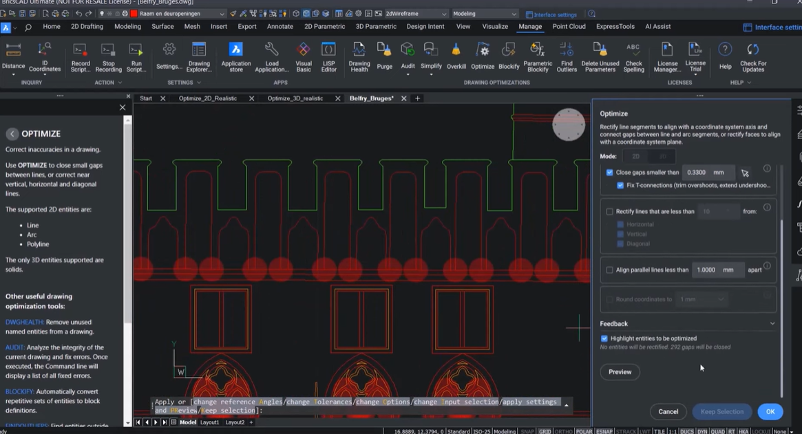 Working Smarter with BricsCAD Pro – The OPTIMIZE command Working Smarter with BricsCAD Pro – The OPTIMIZE command