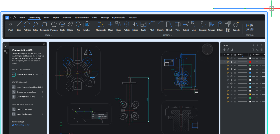 BricsCAD 2D Drafting: Boost Productivity with Intelligent CAD Tools