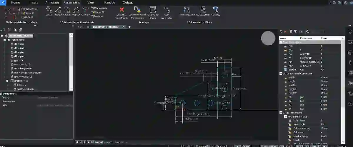Use 2D Constraints and Parameters to Create a Bracket - Easy Builds ...