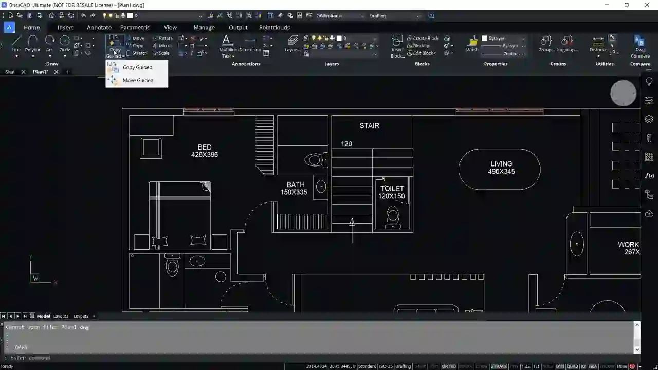 Using Copyguided And Moveguided Commands In Bricscad