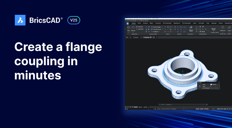 Create a flange coupling in minutes: BricsCAD Tips |Bricsys Blog