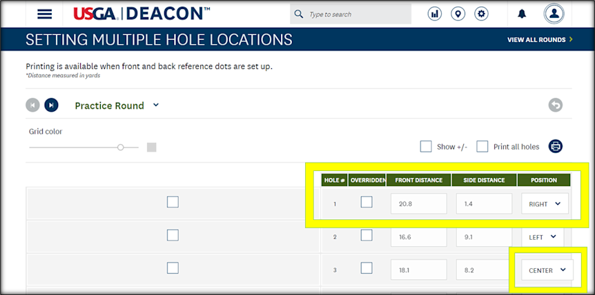 Setting Hole Locations - USGA Facility Products