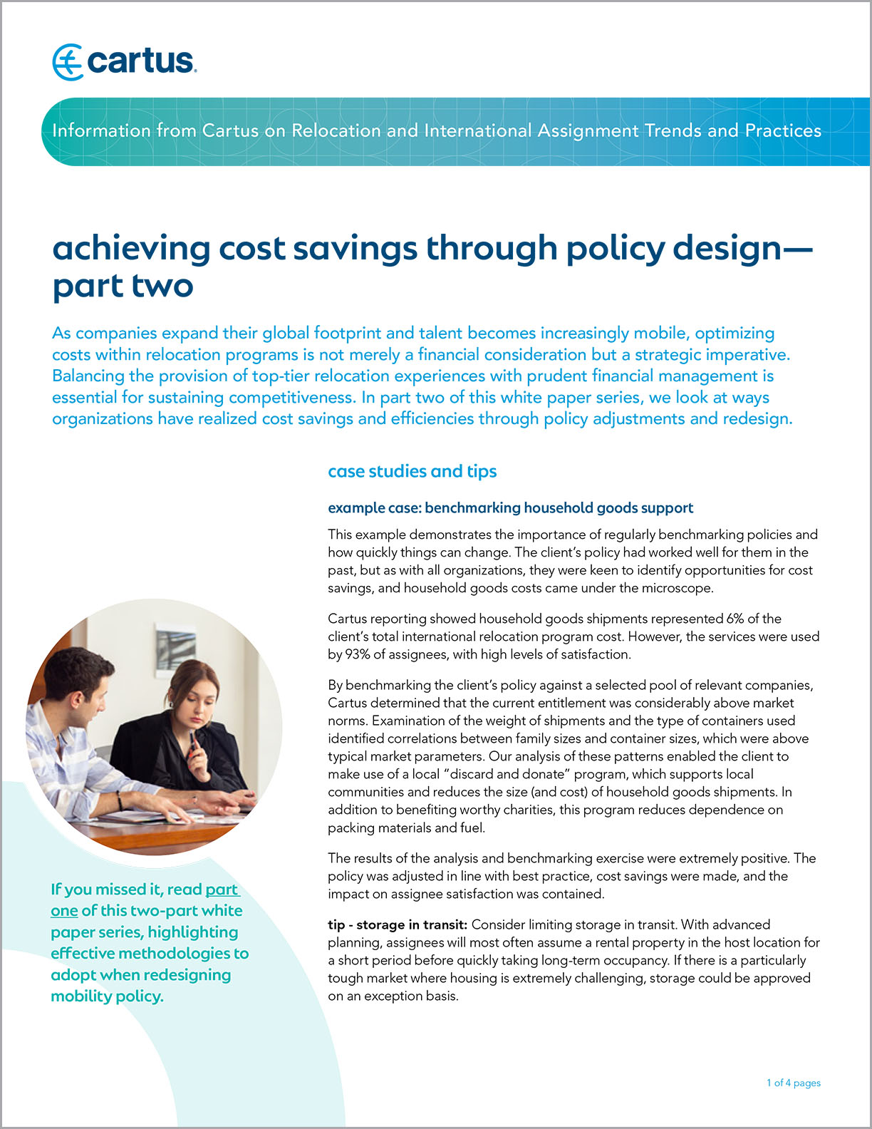 white paper: achieving cost savings through policy design – part two ...