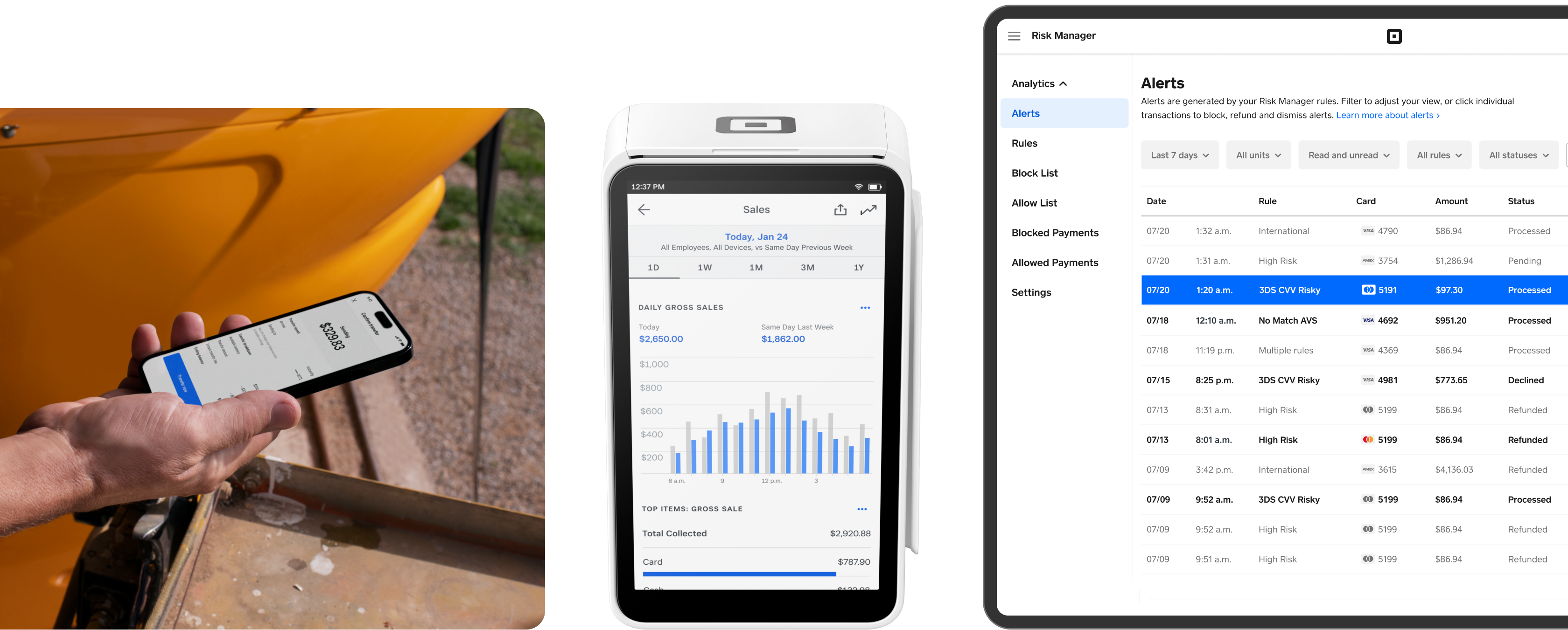 Payment processing with Square.