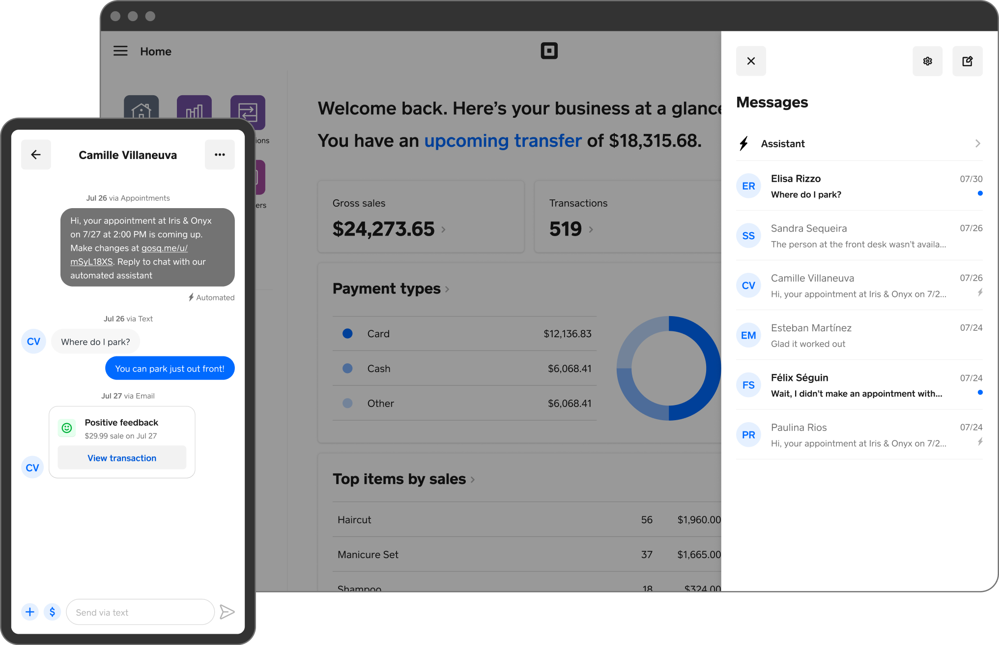Text & Email Customers from One Place | Square Messages