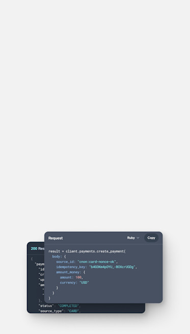 Developer APIs: Payments, Orders, Customers - Square